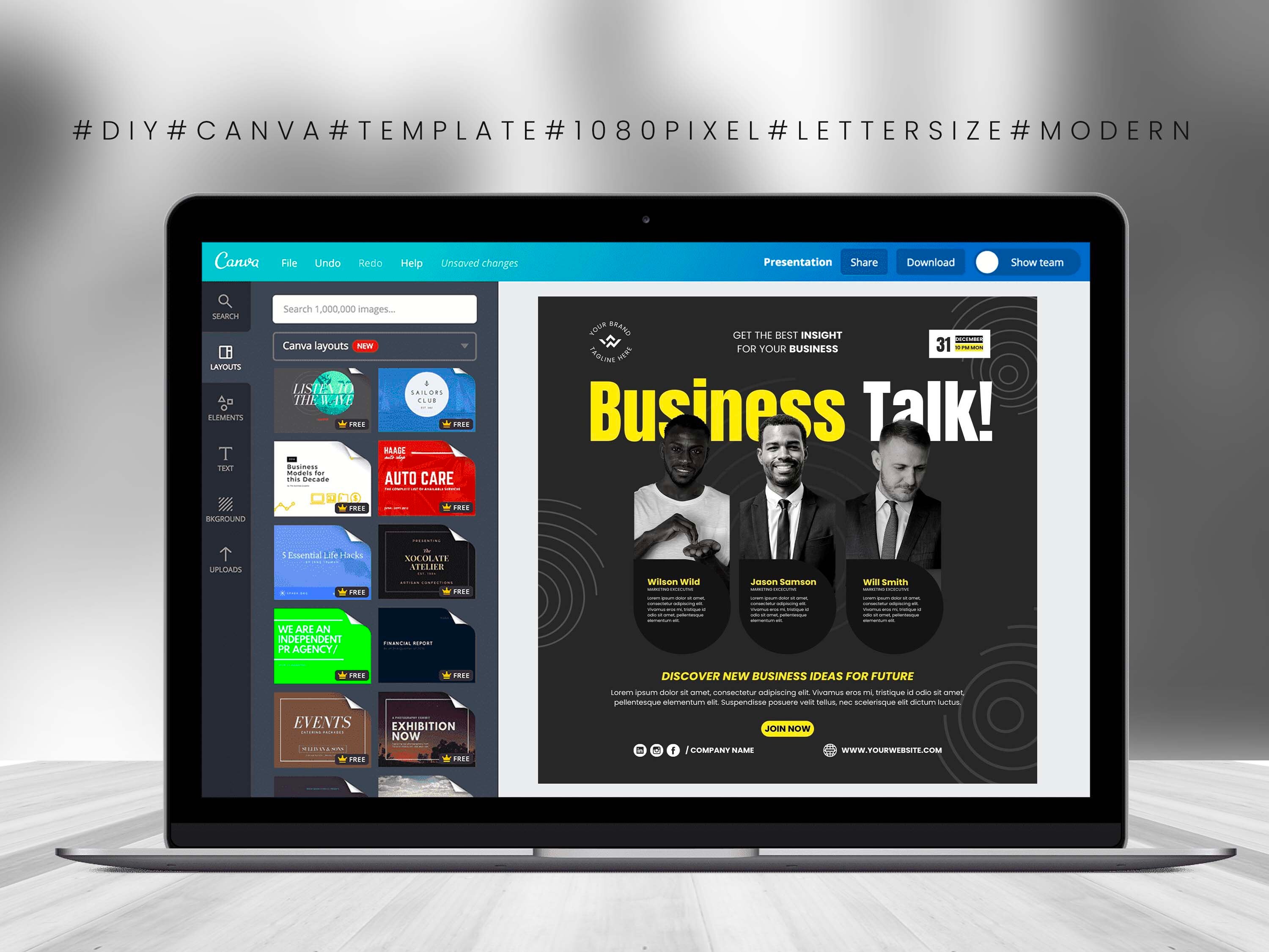 BUSINESS MEETING FLYER Diy Editable Canva Template, Printable & Social ...