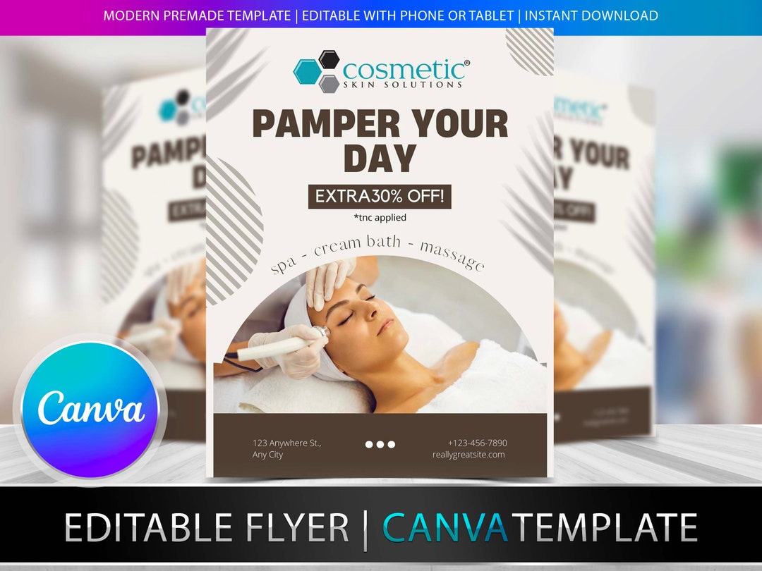 ACNE TREATMENT FLYER Diy Editable Canva Template, Printable & Social ...