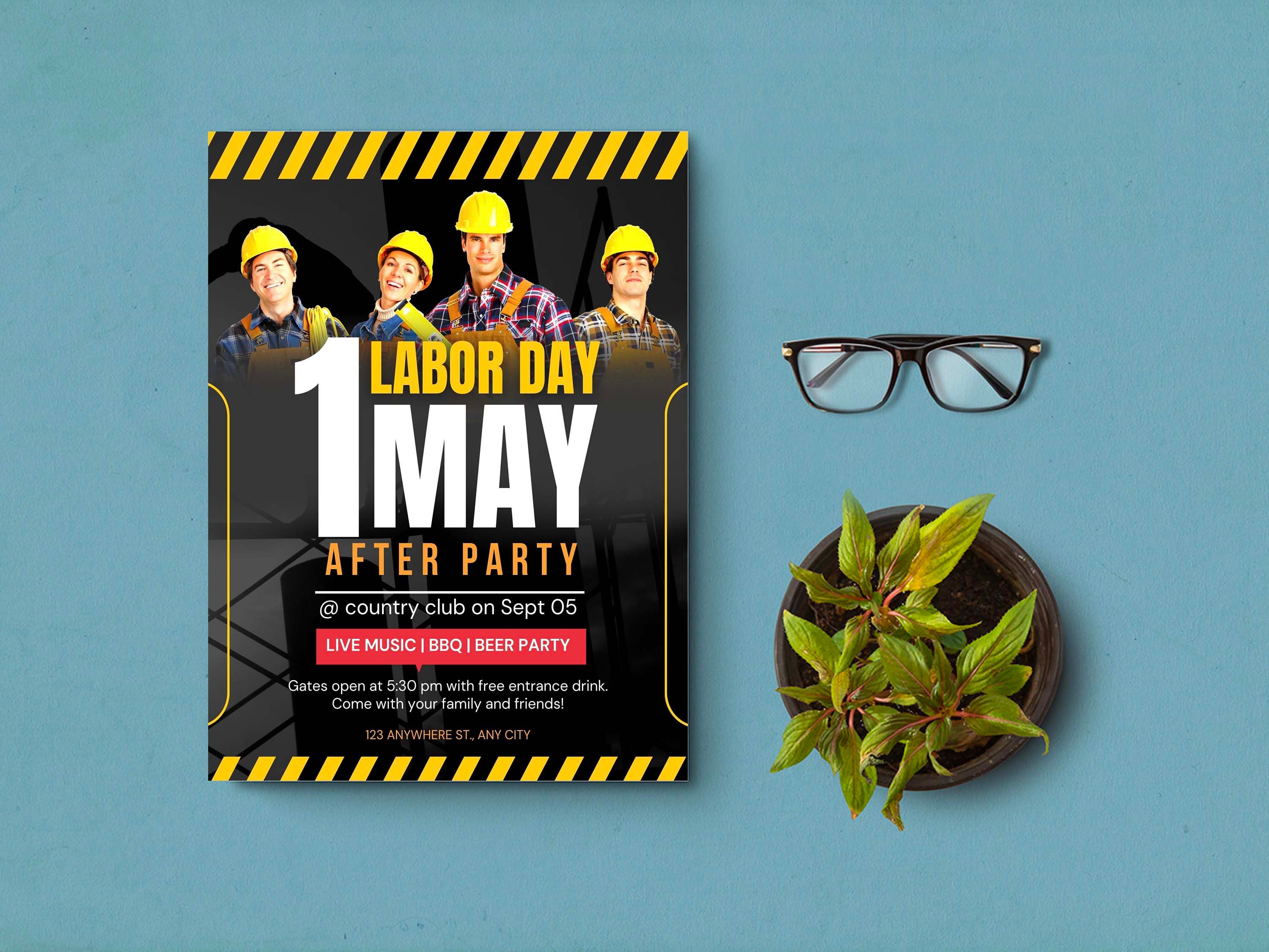 LABOR DAY FLYER Diy, Editable Canva Template, Printable & Social Media ...