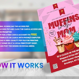 MUFFIN MOM FLYER Diy, Editable Canva Template, Printable & Social Media ...