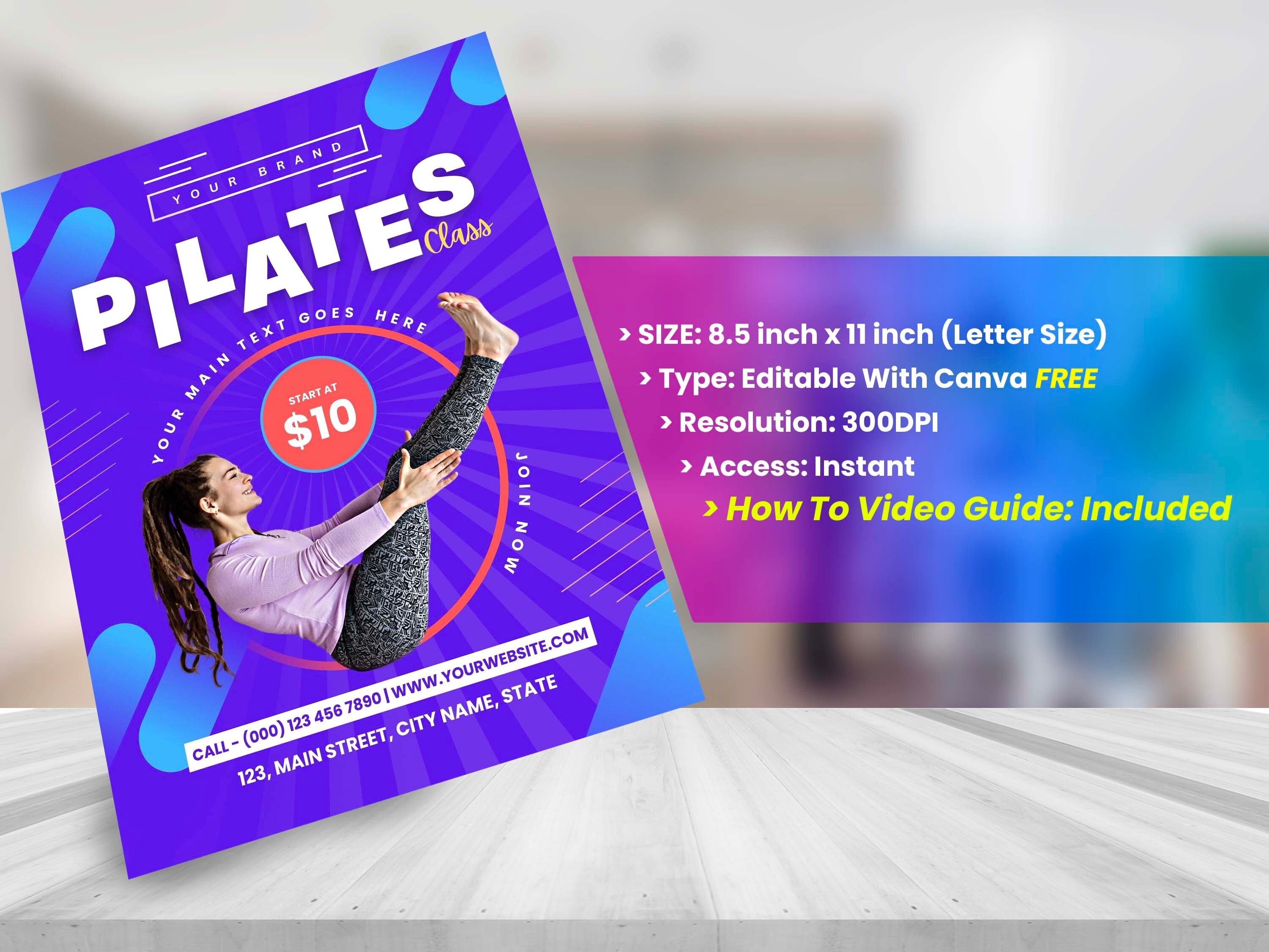 PILATE FLYER DIY Editable Canva Template, Printable & Social Media ...