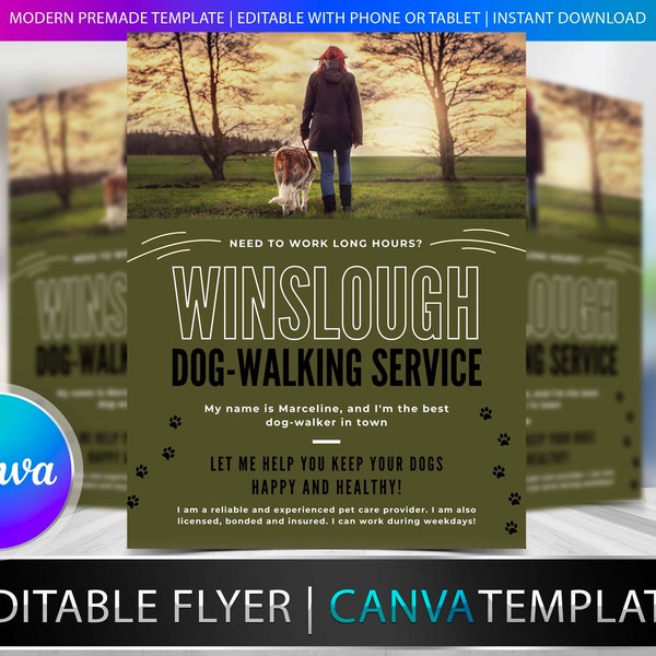 Dog Walker Flyer - Etsy