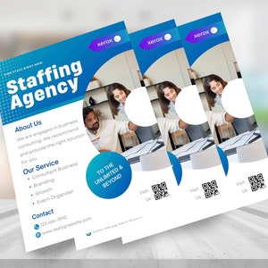 STAFFING AGENCY FLYER Diy Editable Canva Template, Printable & Social ...