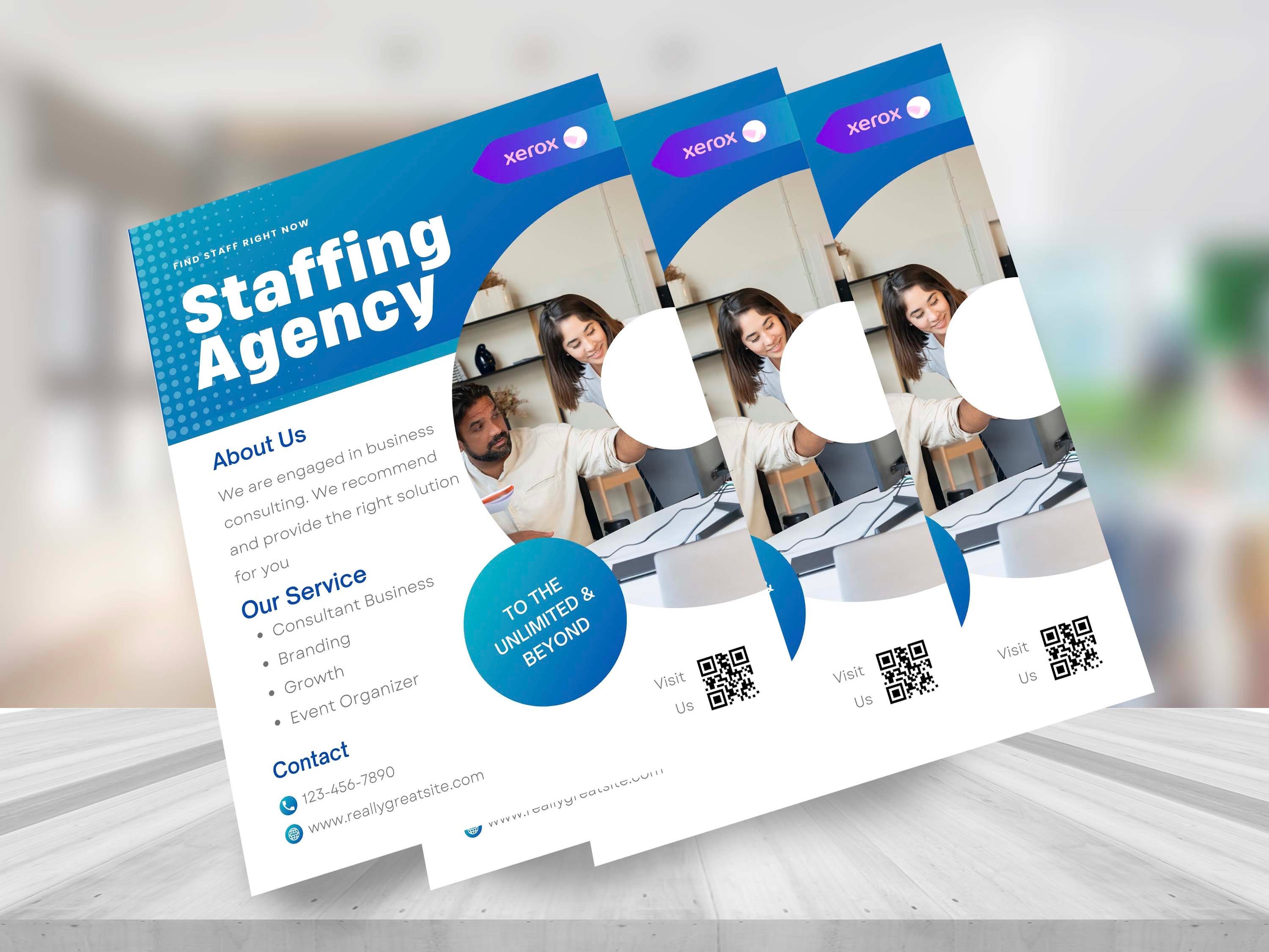 STAFFING AGENCY FLYER Diy Editable Canva Template, Printable & Social ...