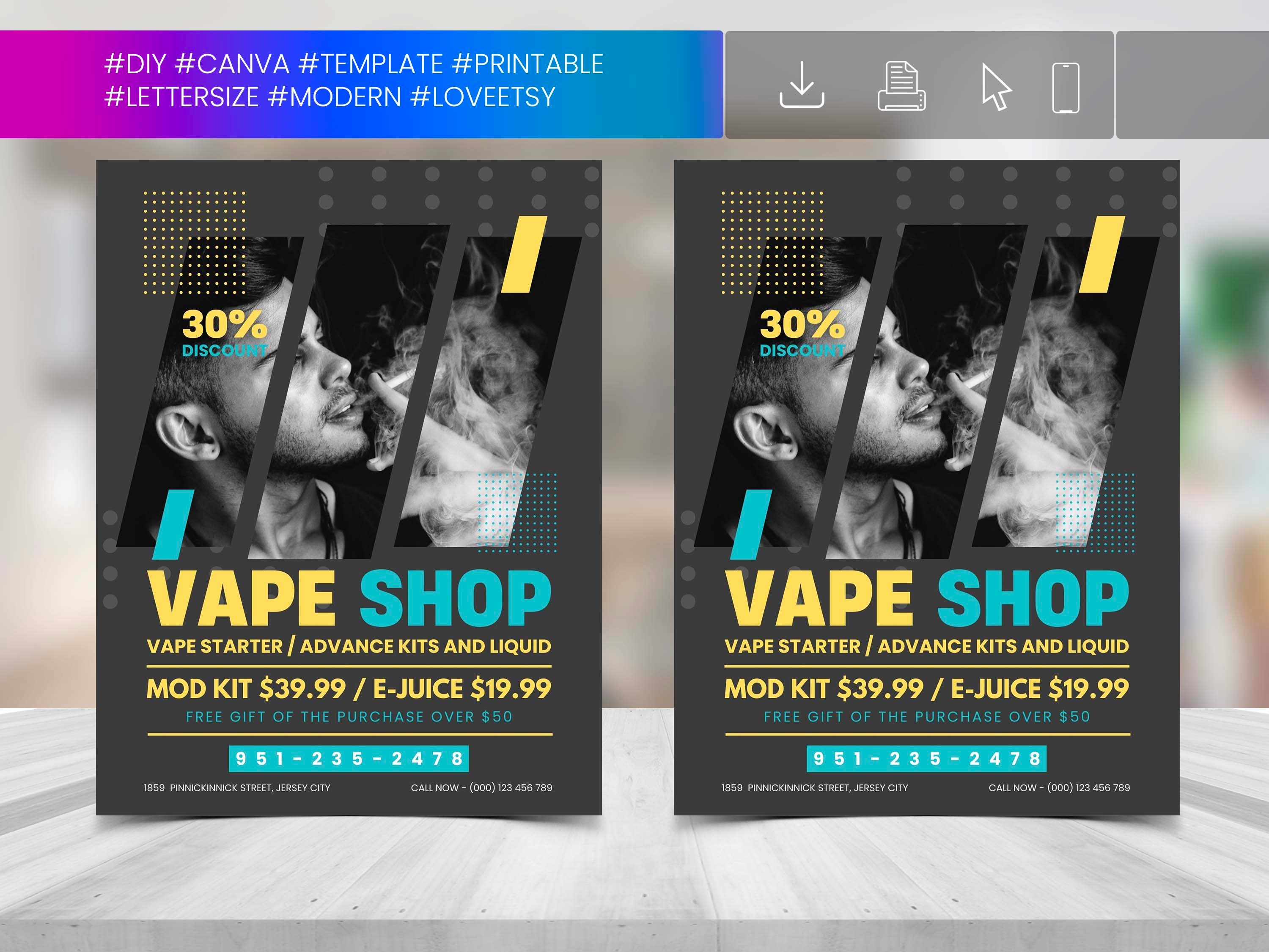 SMOKE SHOP FLYER Diy Editable Canva Template, Printable & Social Media ...