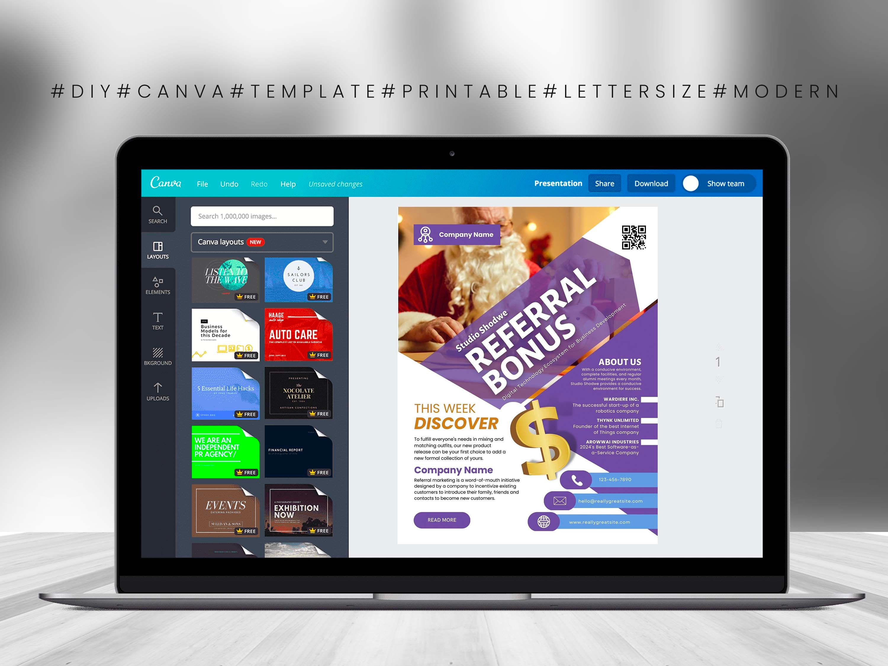 REFERRAL BONUS FLYERS Diy Editable Canva Template, Printable & Social ...