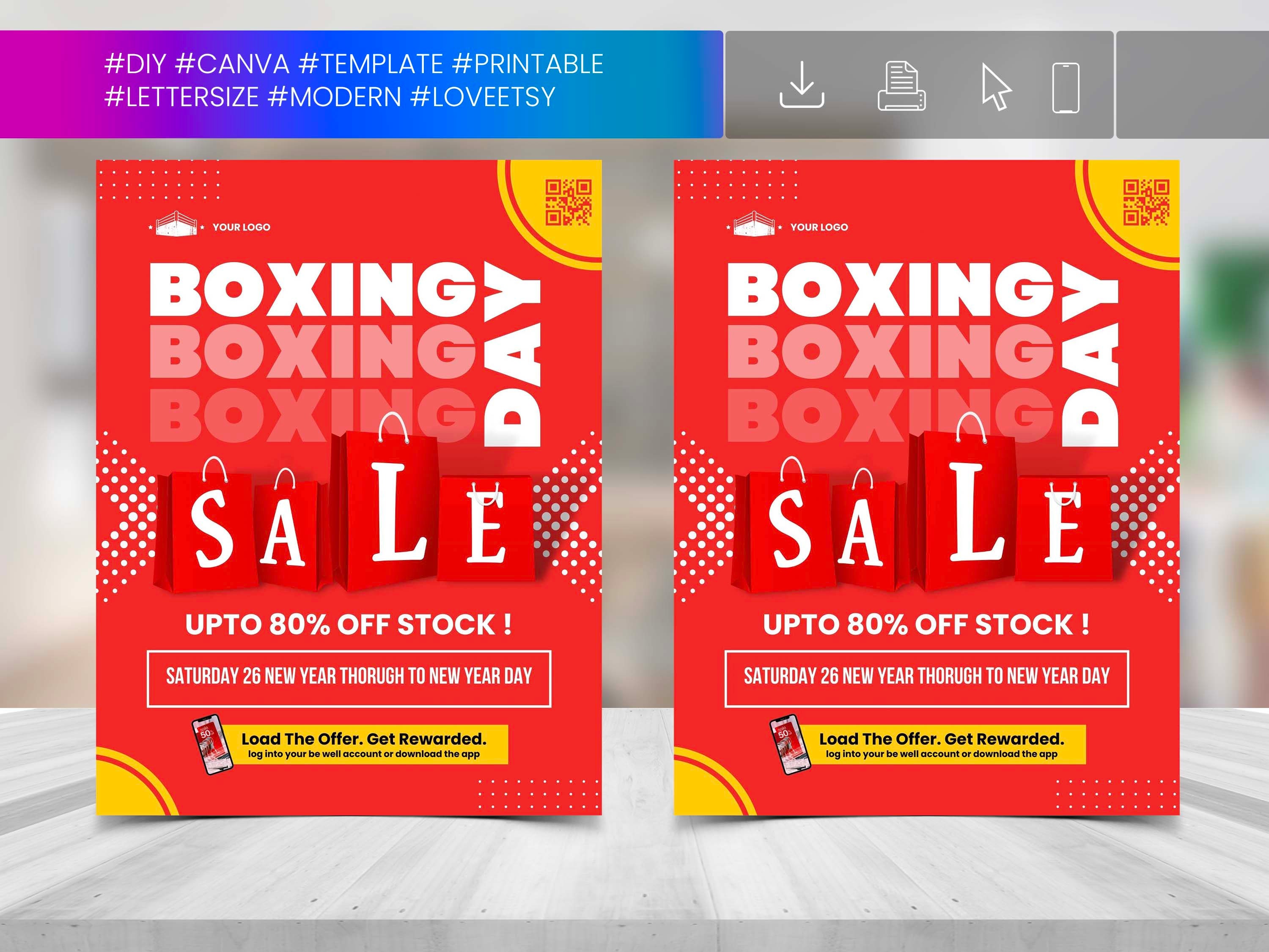 BOXING DAY FLYER Diy Editable Canva Template, Printable & Social Media ...