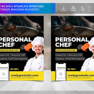 PERSONAL CHEF FLYER Diy, Editable Canva Template, Printable & Social ...