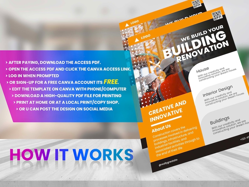 BUILDING RENOVATION FLYER Diy Editable Canva Template, Printable ...