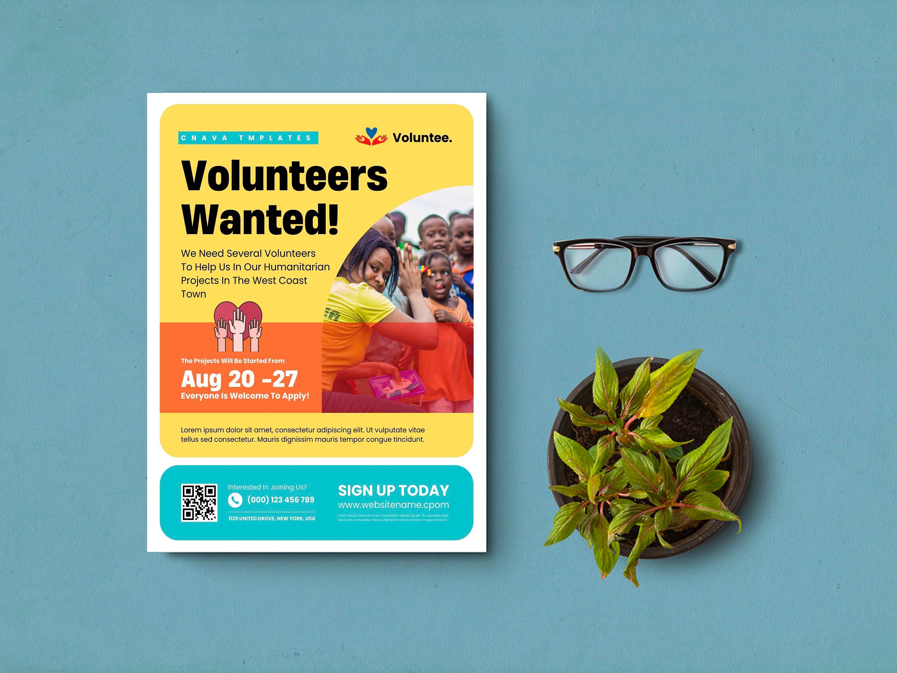VOLUNTEERS FLYERS Diy Editable Canva Template, Printable & Social Media ...
