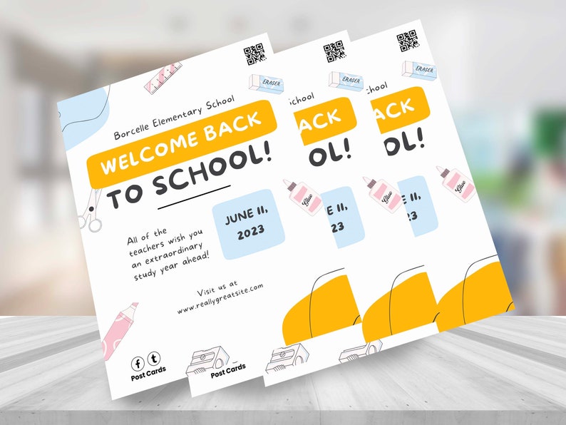 BACK TO SCHOOL Flyer Diy, Editable Canva Template, Printable & Social ...