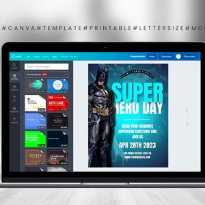 SUPER HERO FLYER Diy, Editable Canva Template, Printable & Social Media ...