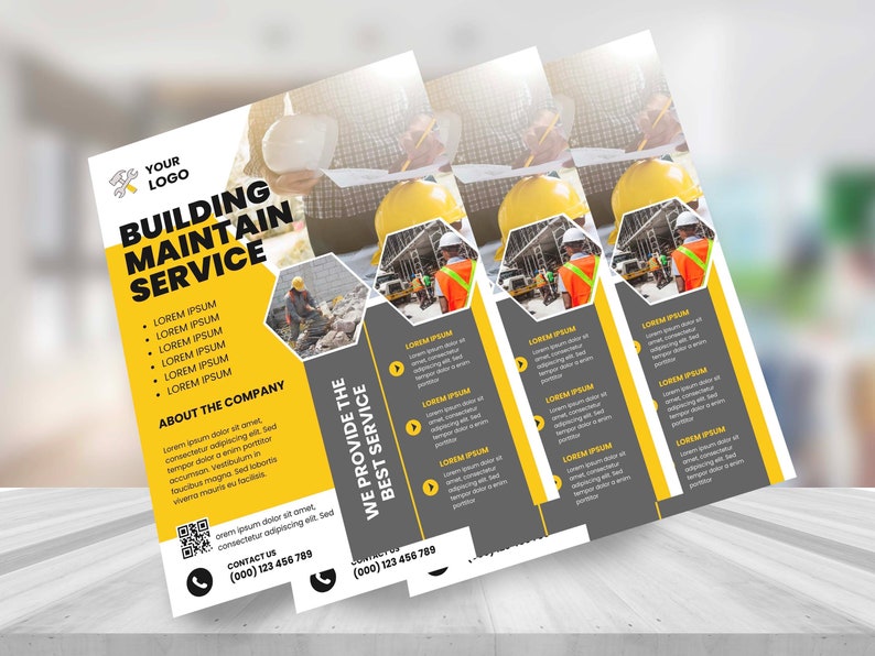 BUILDING MAINTENANCE SERVICE Flyer, Diy Editable Canva Template ...