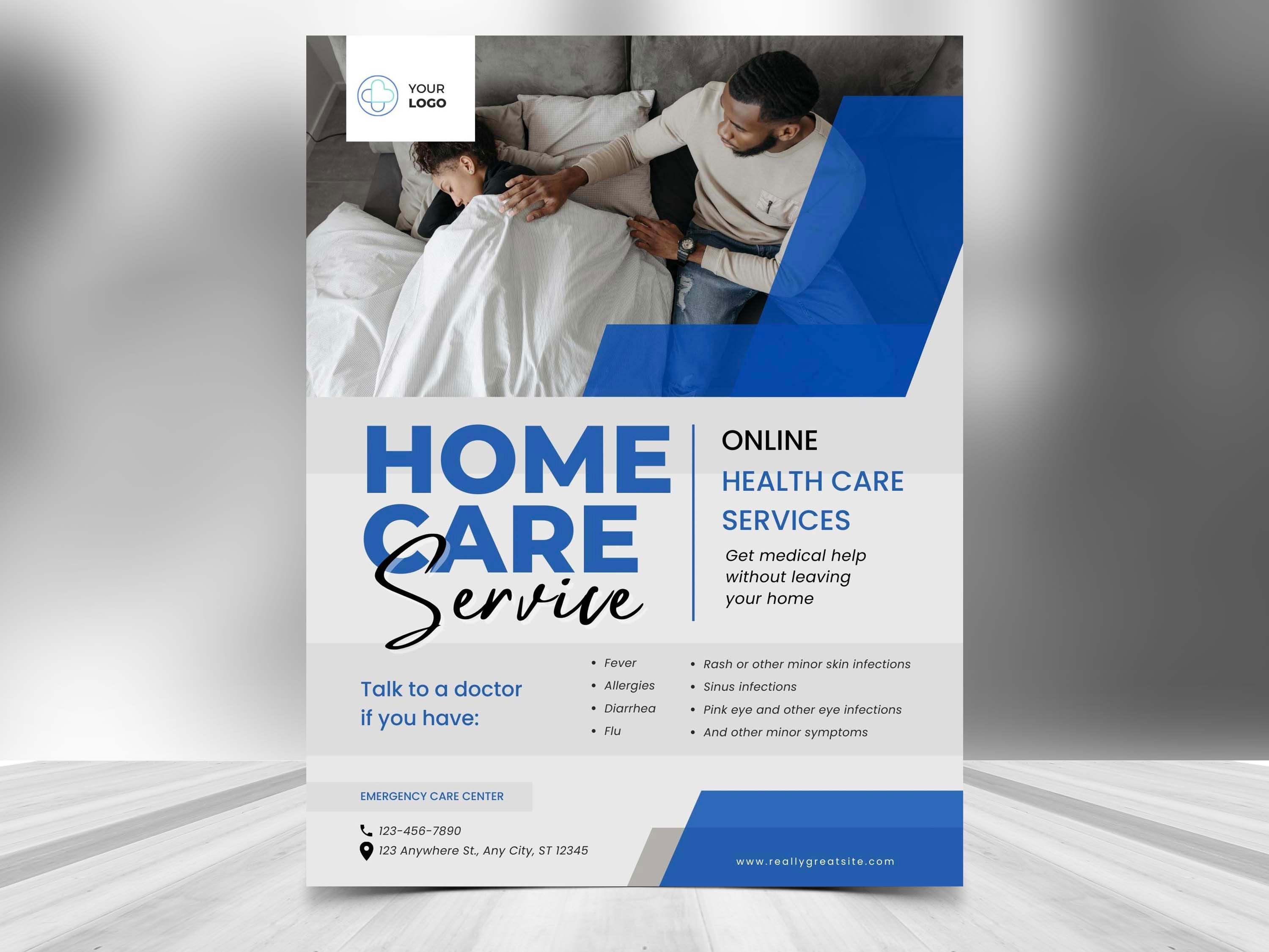 HOME CARE SERVICE Flyer Diy Editable Canva Template, Printable & Social ...