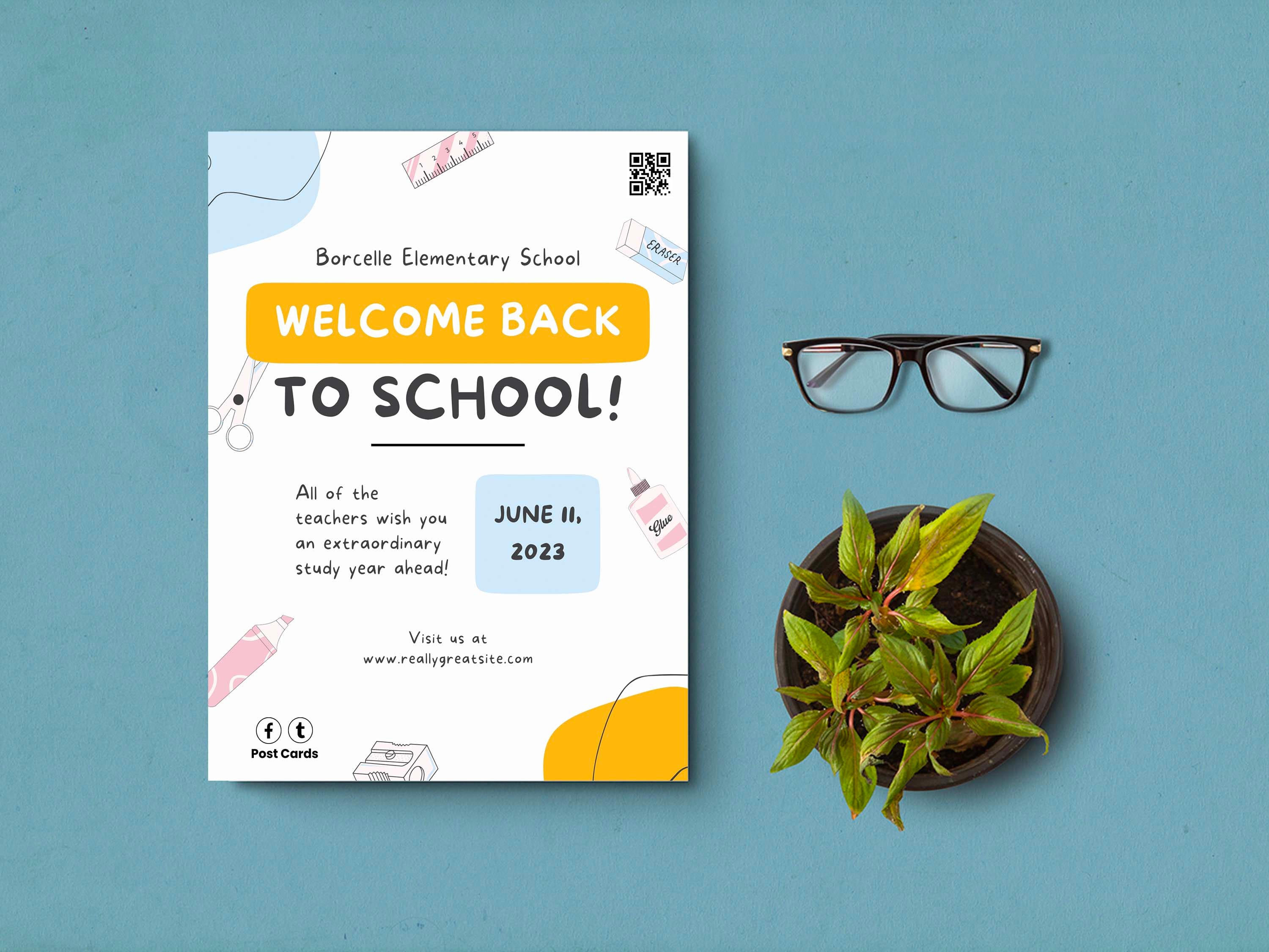 BACK TO SCHOOL Flyer Diy, Editable Canva Template, Printable & Social ...