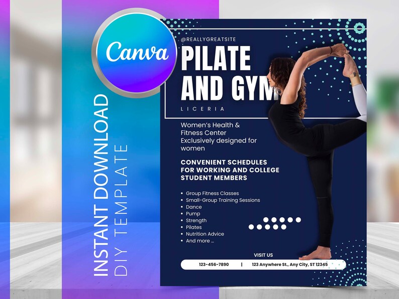 PILATE FLYER DIY Editable Canva Template, Printable & Social Media ...