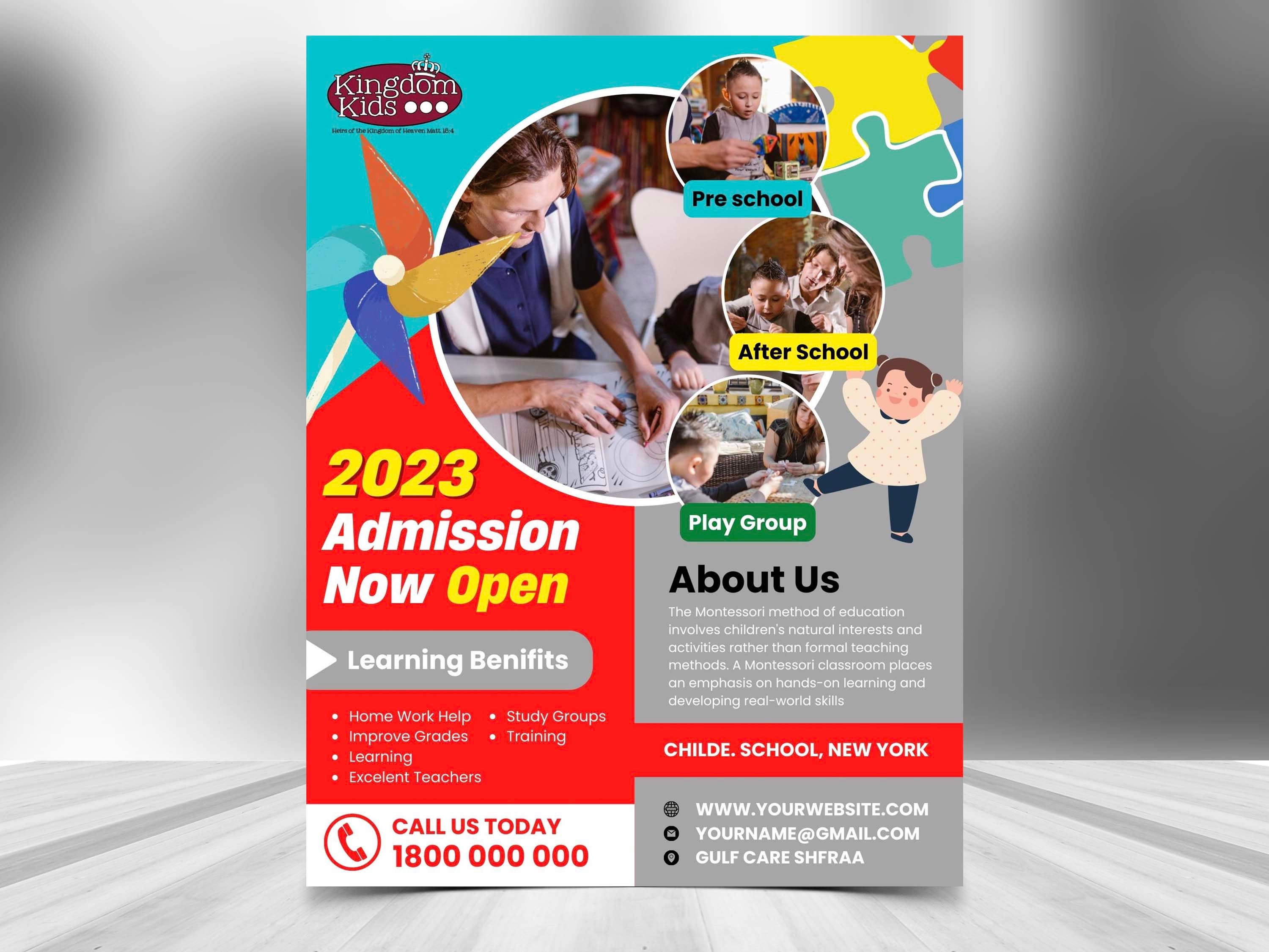 MONTESSORI FLYER DIY Editable Canva Template, Printable & Social Media ...