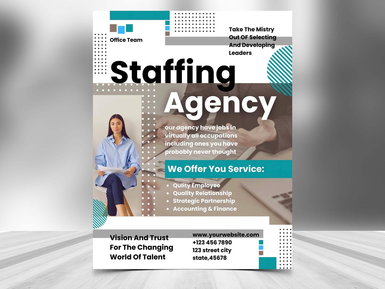 STAFFINF AGENCY FLYER Diy Editable Canva Template, Printable & Social Media, Agency, Staff ...