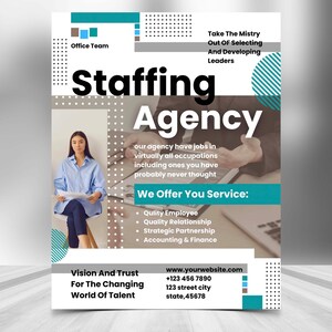 STAFFINF AGENCY FLYER Diy Editable Canva Template, Printable & Social ...