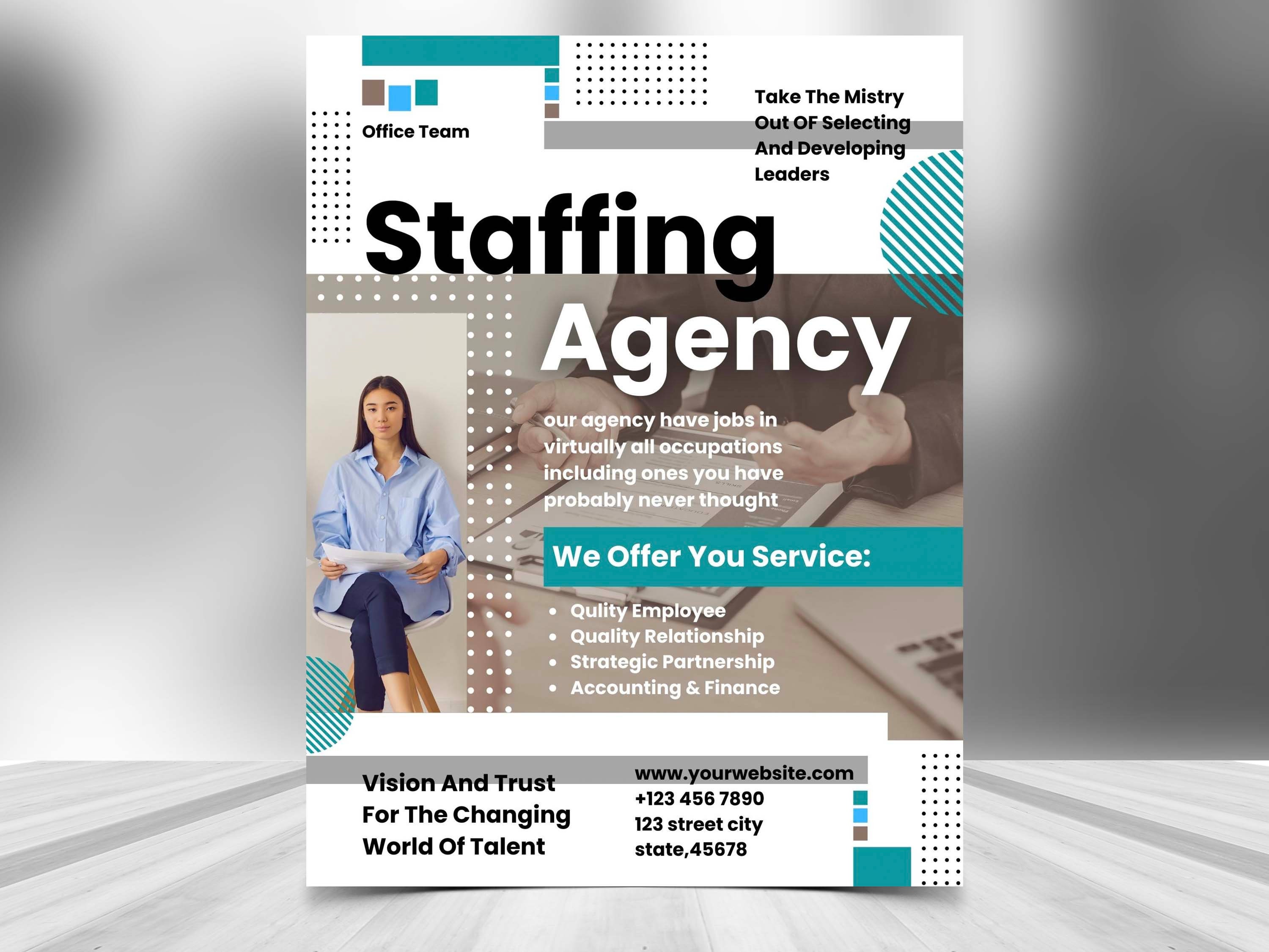 STAFFINF AGENCY FLYER Diy Editable Canva Template, Printable & Social ...