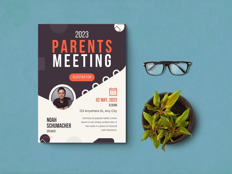 PARENTS MEETING FLYER Diy Editable Canva Template Printable & - Etsy