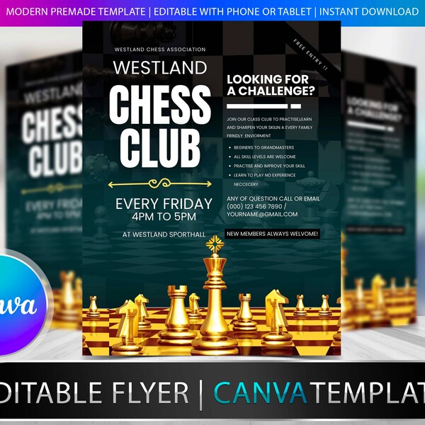 Chess Club Flyer - Etsy