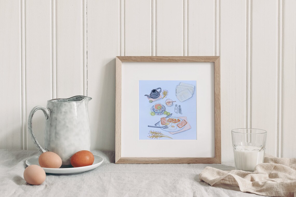 Breakfast Art Print Breakfast for One Brunch Tea Time - Etsy