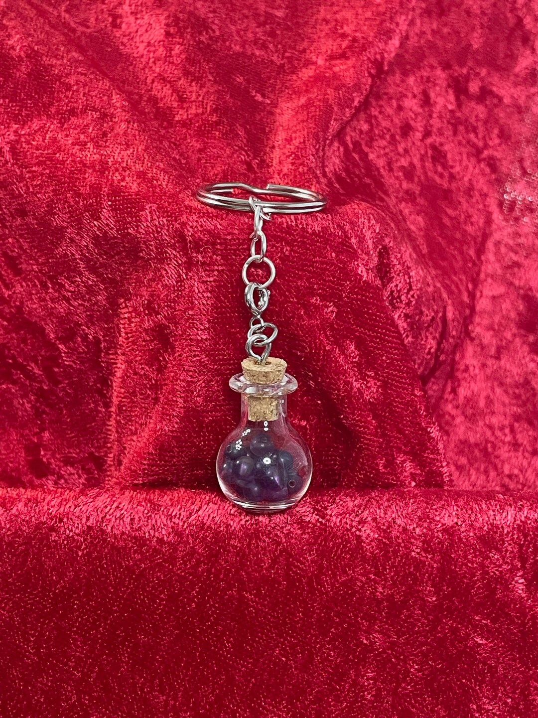 Purple Amethyst in a Jar Keychain - Etsy