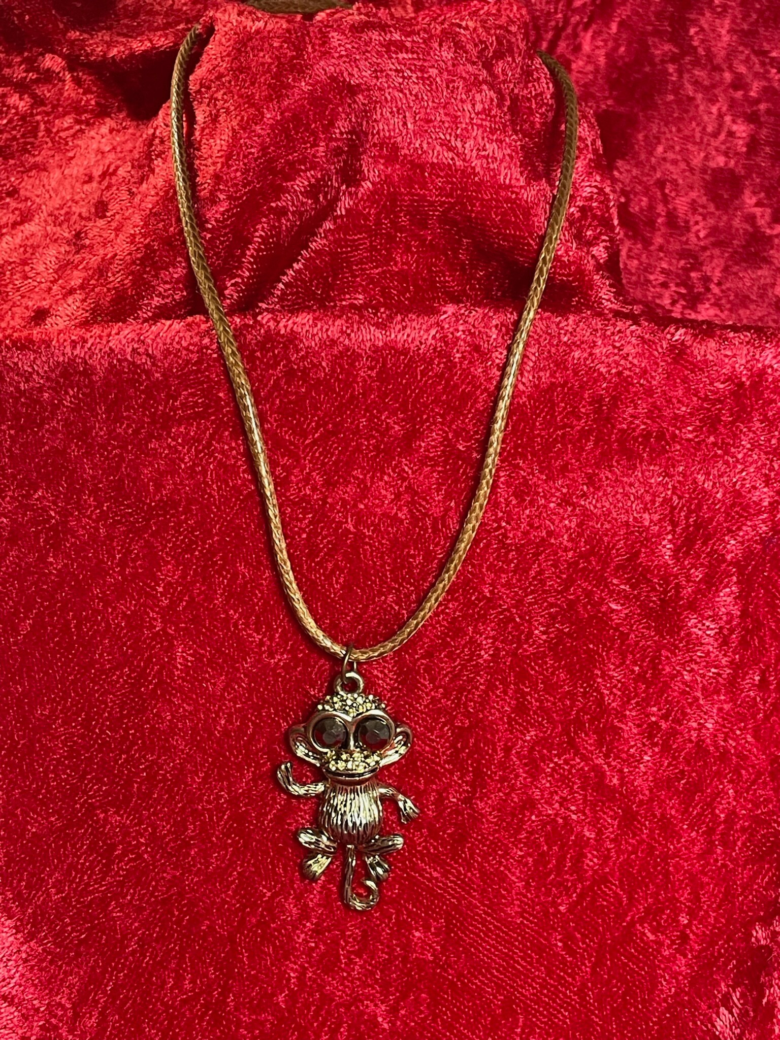Golden Monkey Pendant Necklace - Etsy