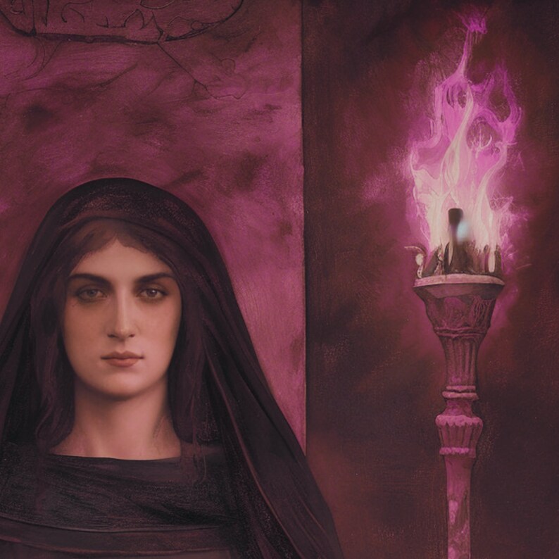 Triple Goddess Hecate With Torches PNG Digital Download, Hekate Goddess ...