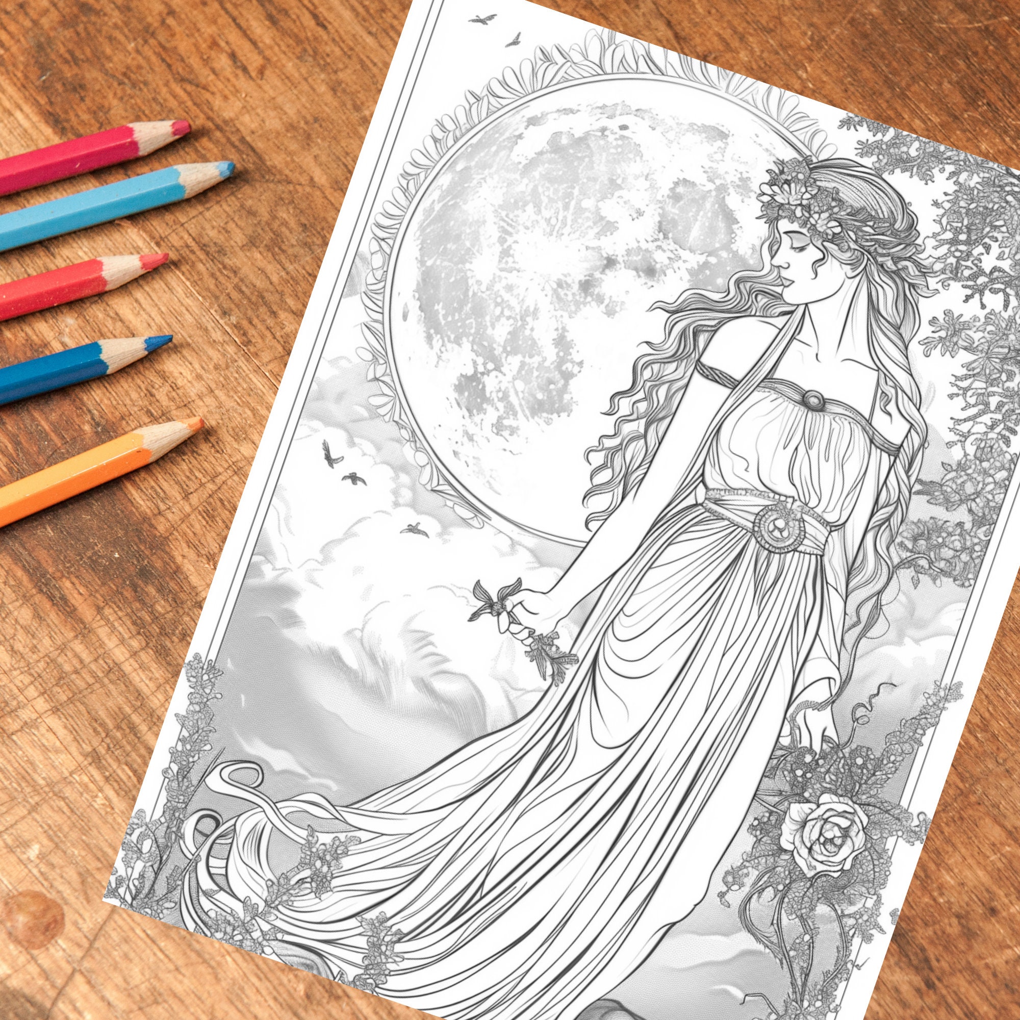 Greek Goddess Artemis, 6 Coloring Pages Digital Download - Etsy