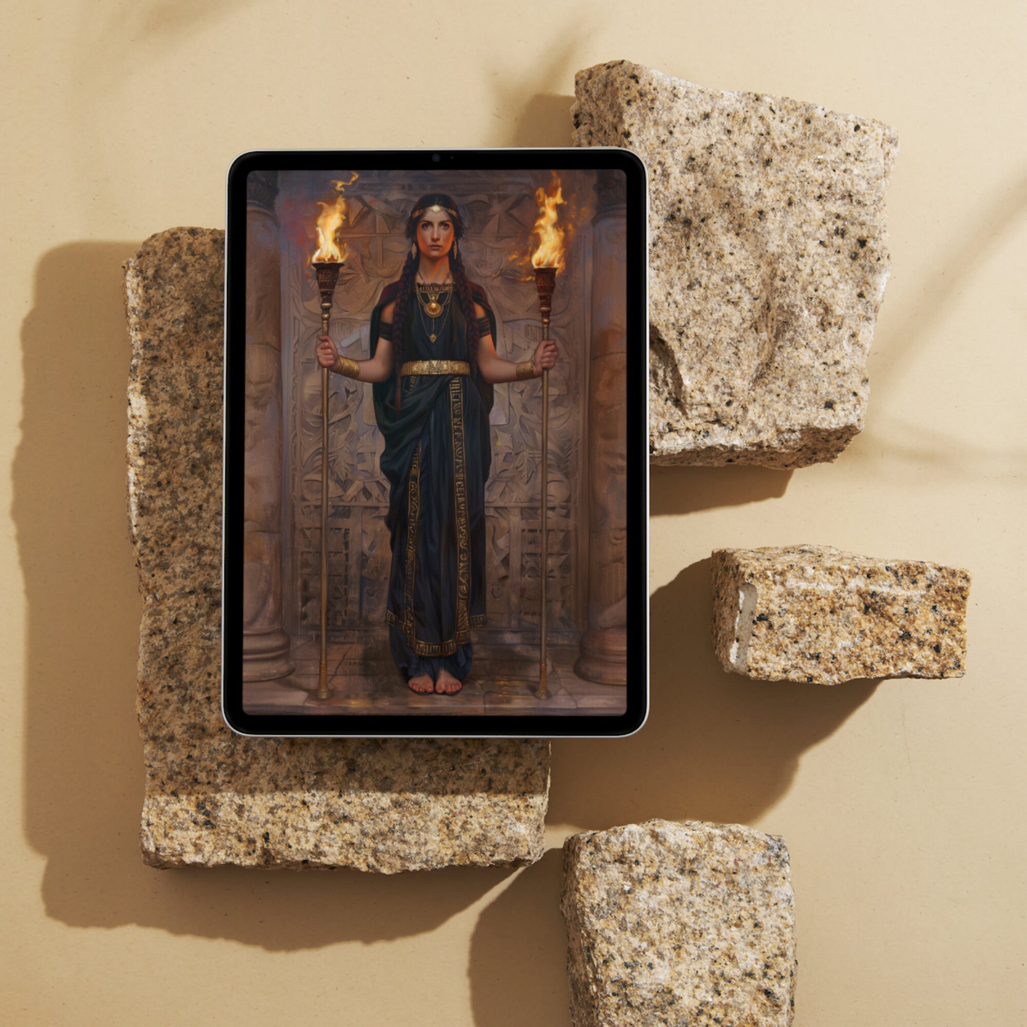 Triple Goddess Hecate With Dogs and Torches PNG Digital Download ...