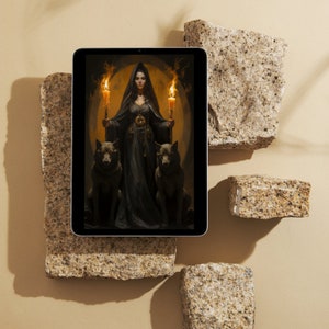 Goddess Hekate With Dogs Art Printable AI Art for Alter, Greek Goddess ...