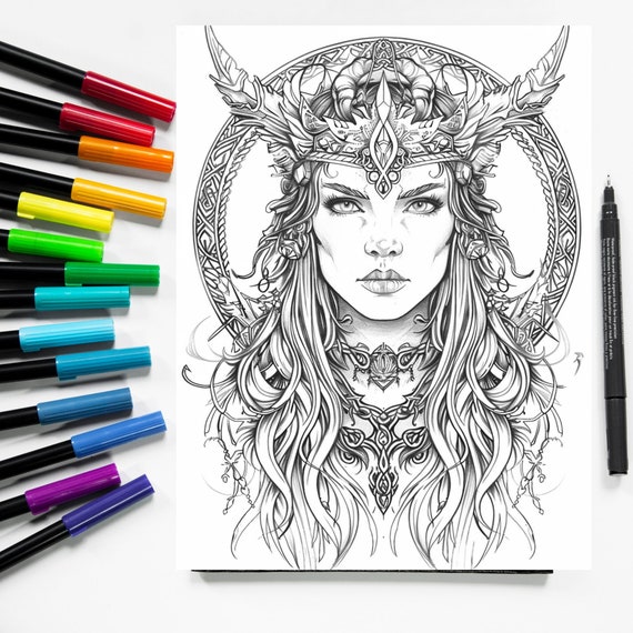 Noorse Godin Freya Tekening Viking Godin Freya Noordse Noorse