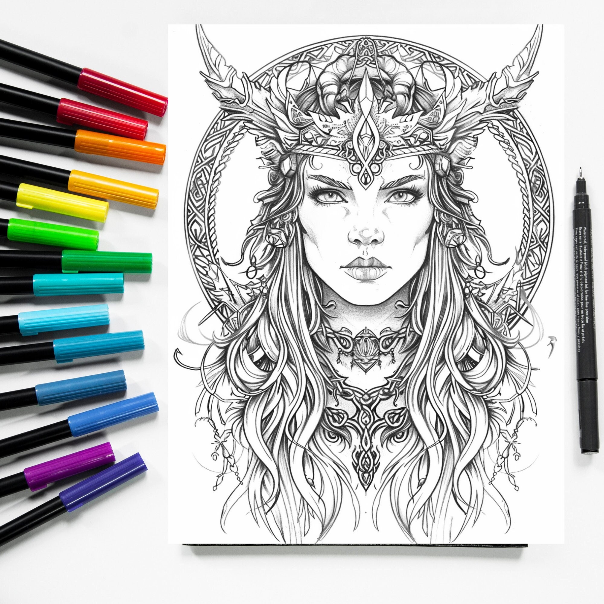 Norse Goddess Freya, 5 Coloring Pages Digital Download - Etsy