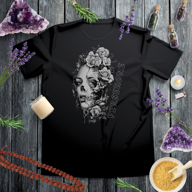 Queen Persephone Ancient Greek Goddess Shirt, Pagan Witchcraft Black ...