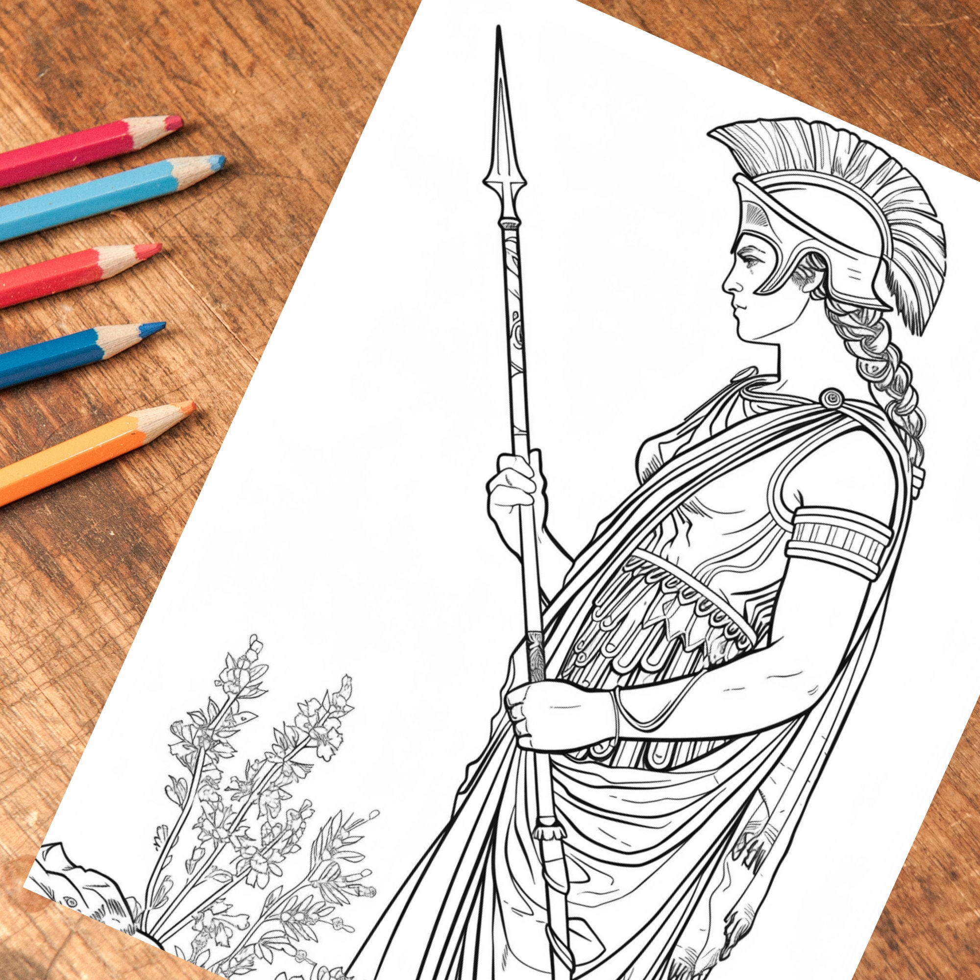 Greek Goddess Athena, 6 Coloring Pages Digital Download - Etsy