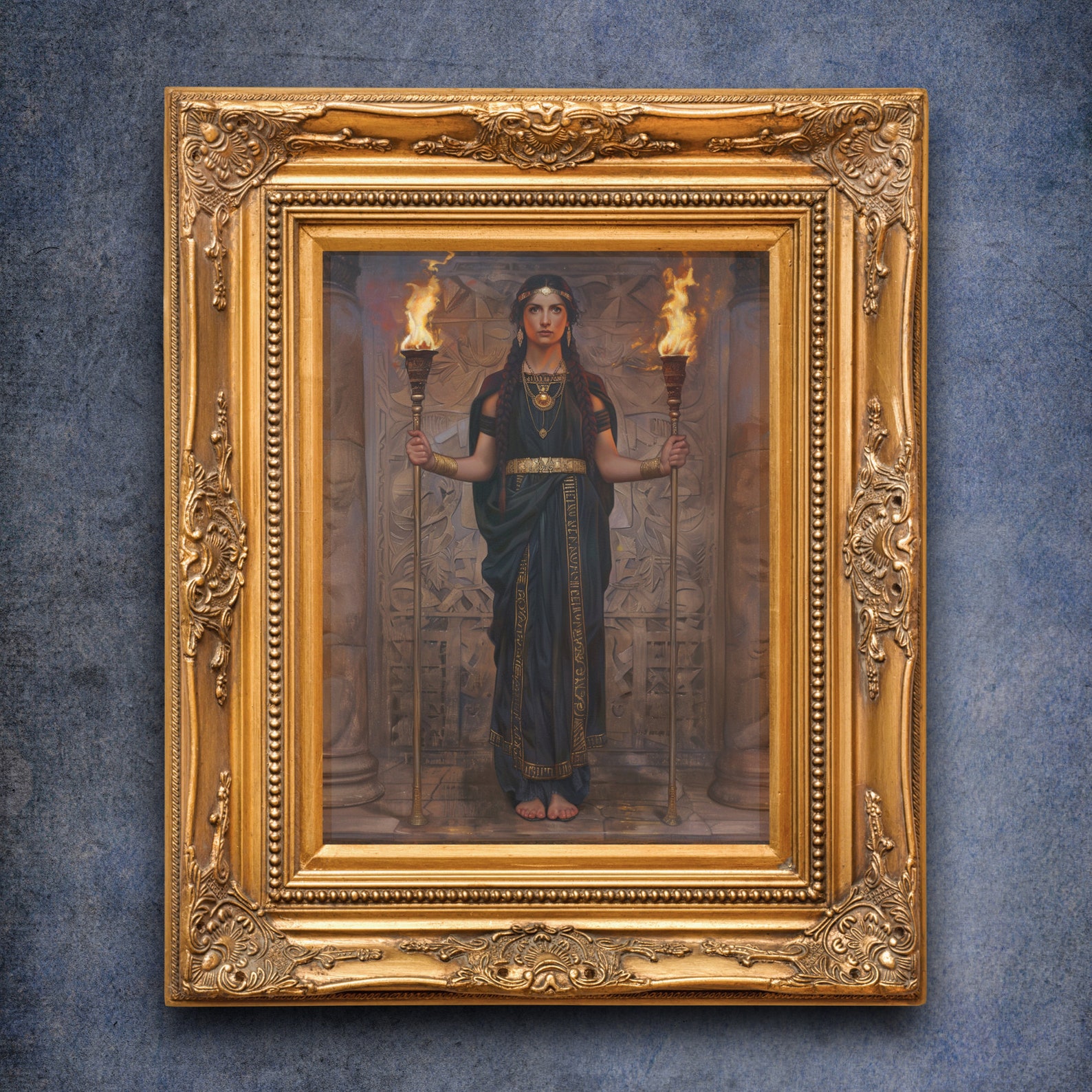 Triple Goddess Hecate With Dogs and Torches PNG Digital Download ...