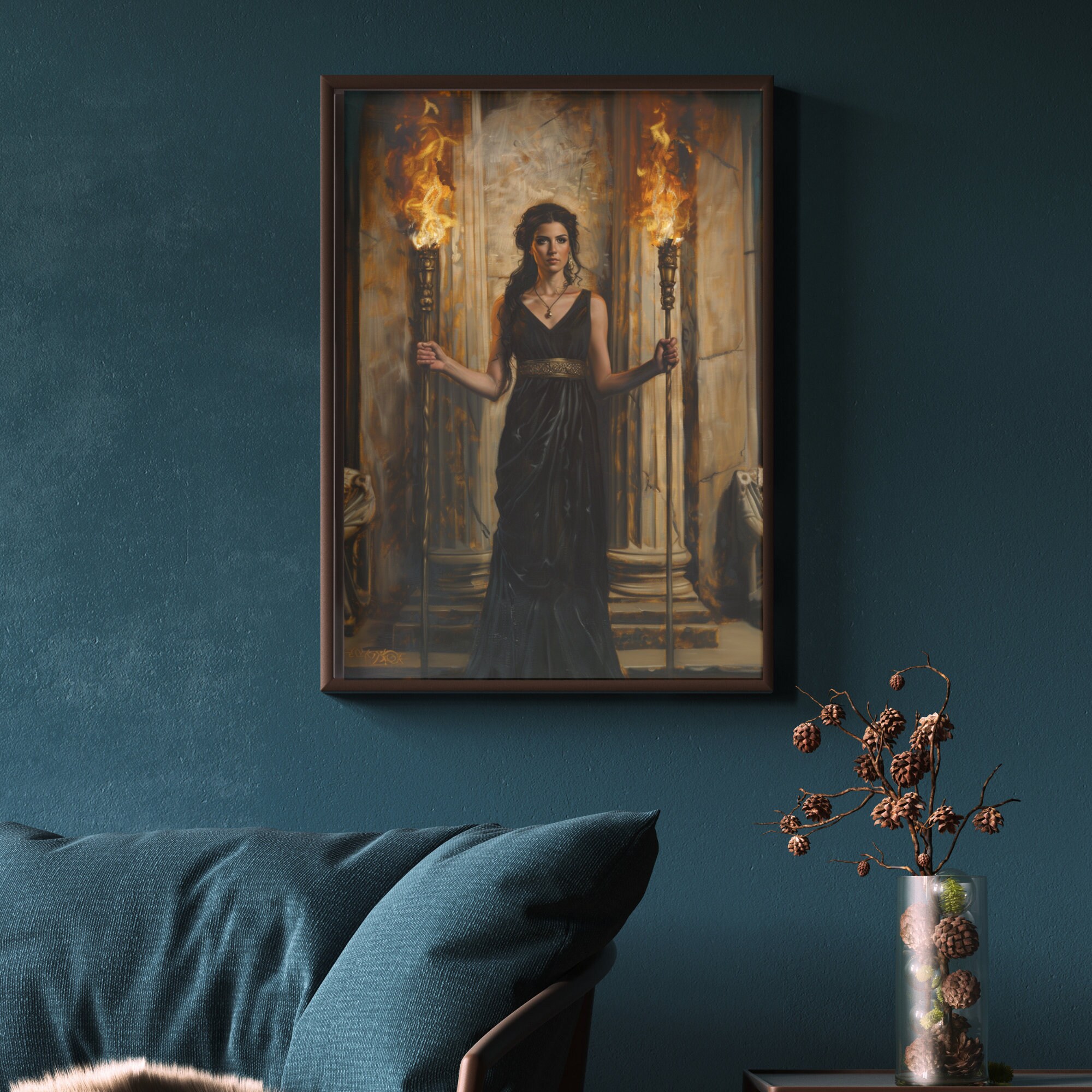 Triple Goddess Hecate With Torches PNG Digital Download, Hekate Goddess ...