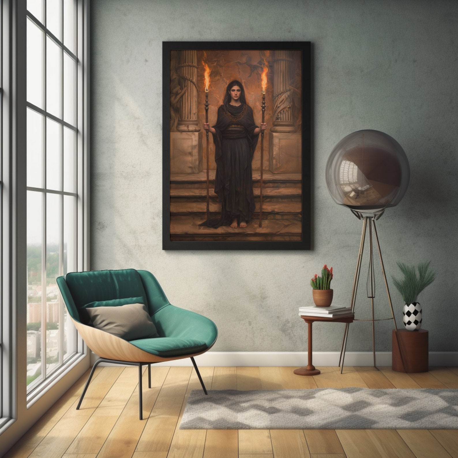 Triple Goddess Hecate With Torches PNG Digital Download, Hekate Goddess ...