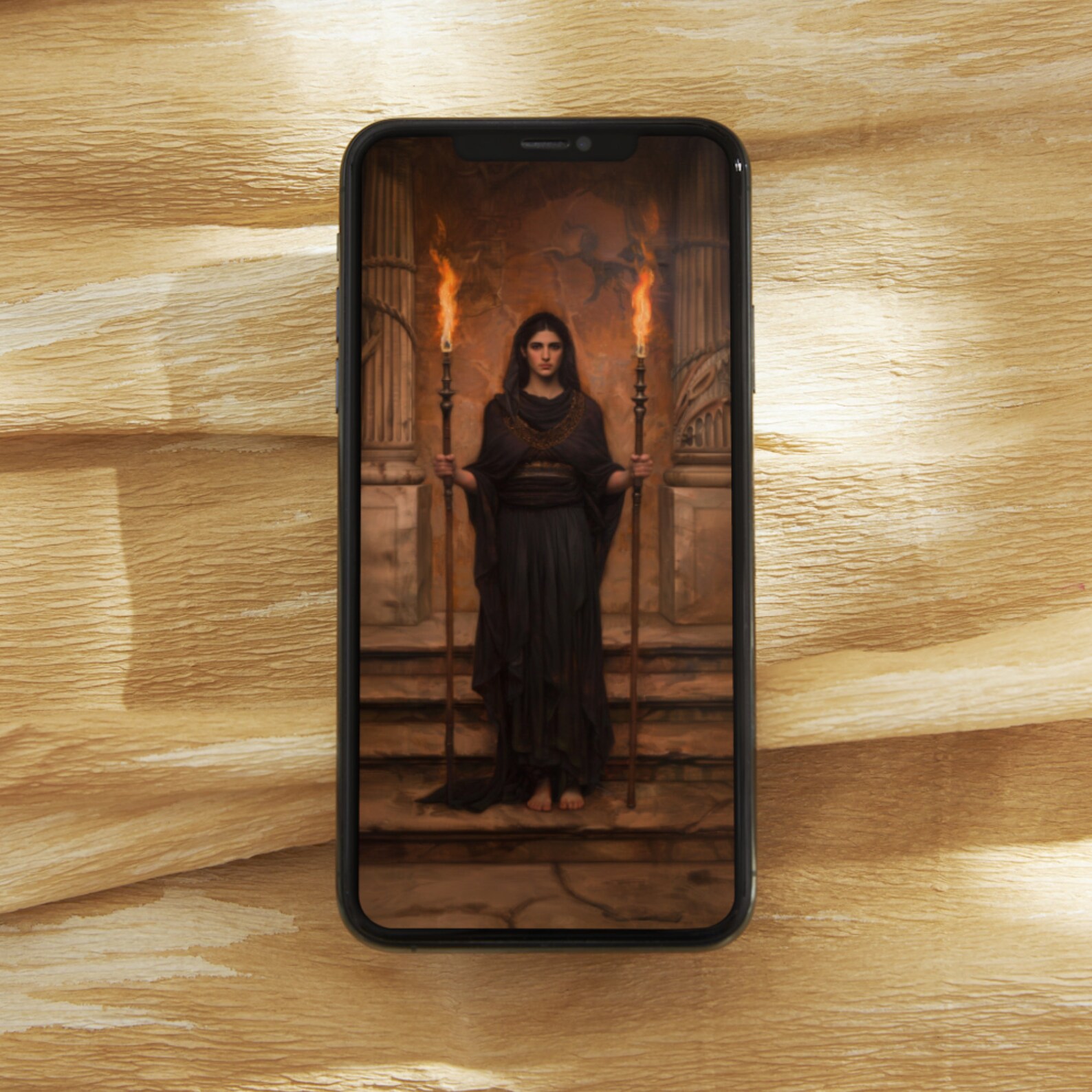 Triple Goddess Hecate With Torches PNG Digital Download, Hekate Goddess ...