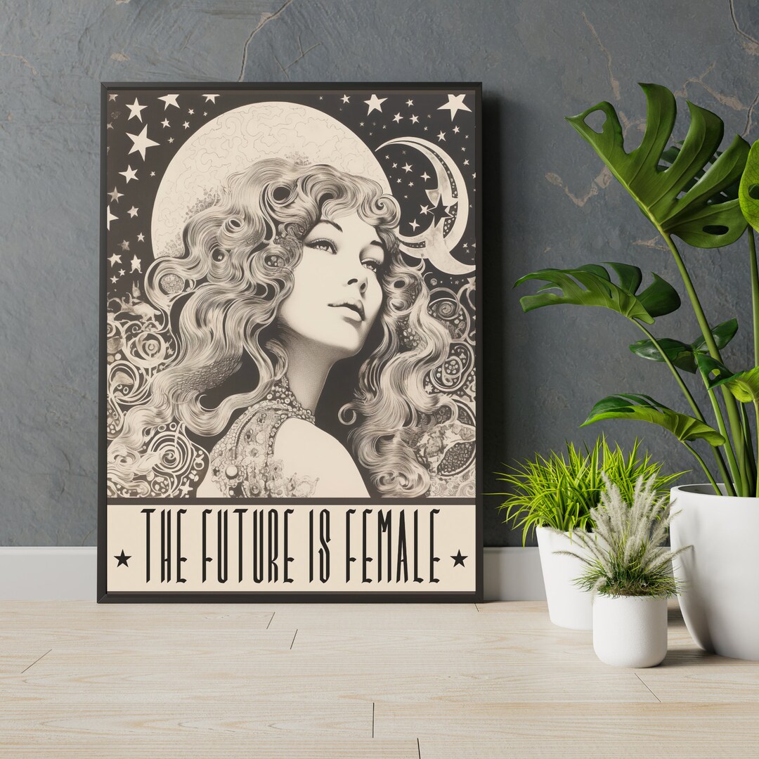 The Future is Female PNG, Feminist Line Art, Digital Wall Art Download ...