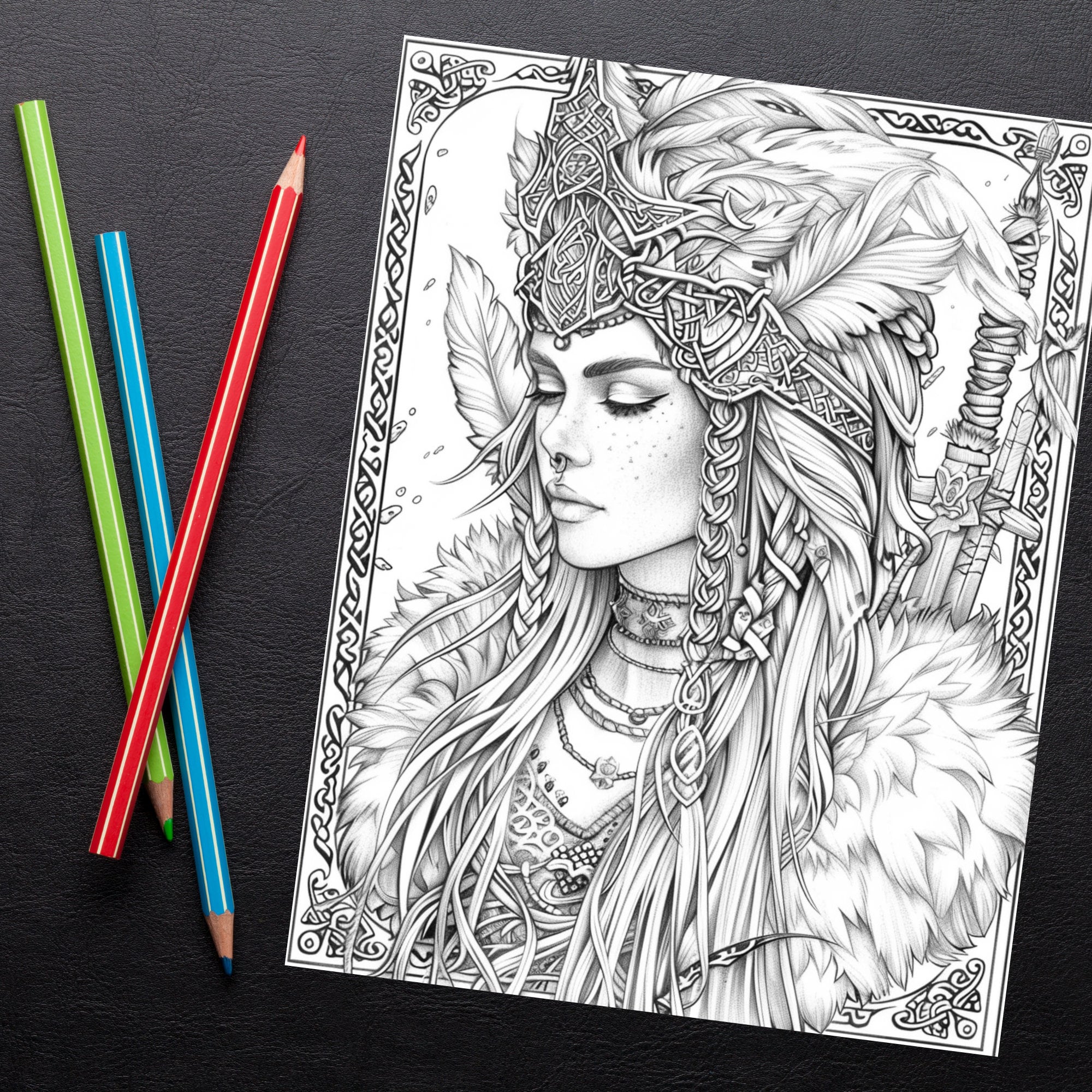 Norse Goddess Freya, 5 Coloring Pages Digital Download - Etsy