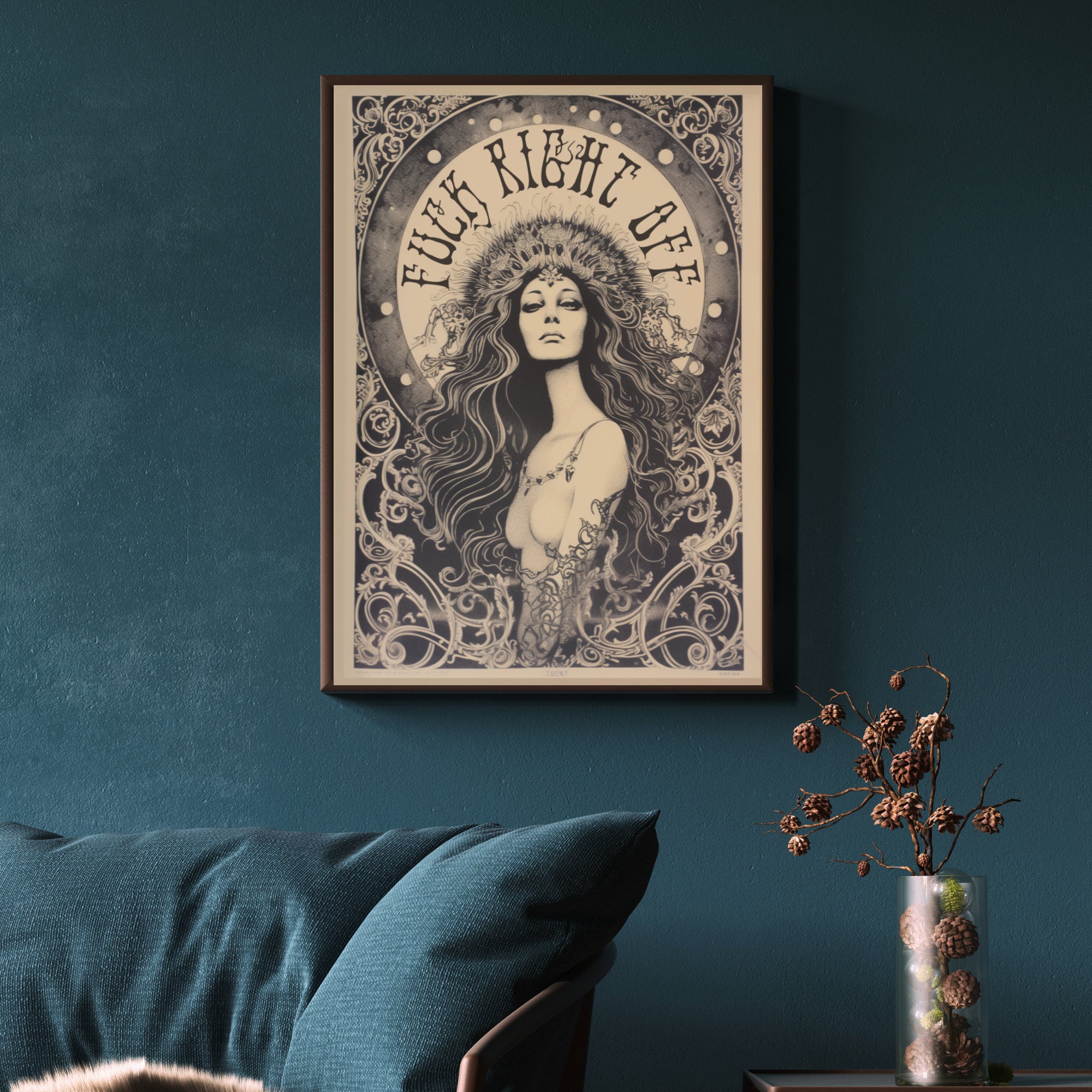 Feminist Line Art Printable Download, 70s Style Poster Digital Wall Art ...