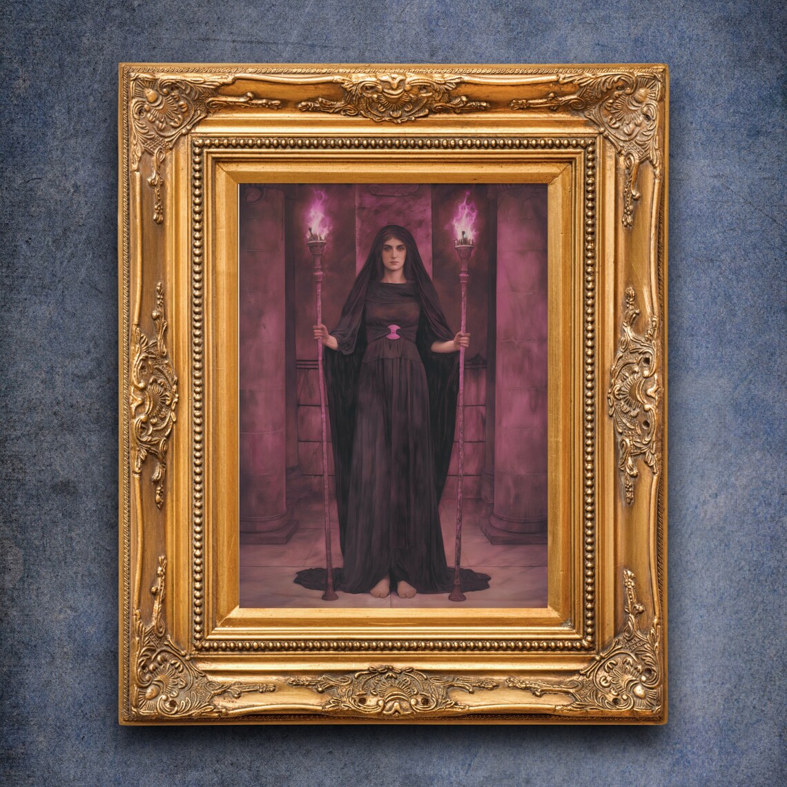 Triple Goddess Hecate With Torches PNG Digital Download, Hekate Goddess ...