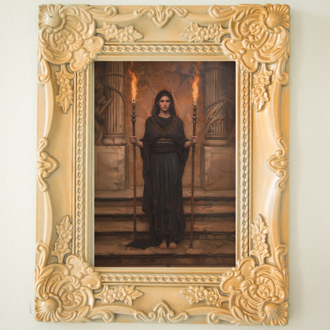 Triple Goddess Hecate With Torches PNG Digital Download, Hekate Goddess ...