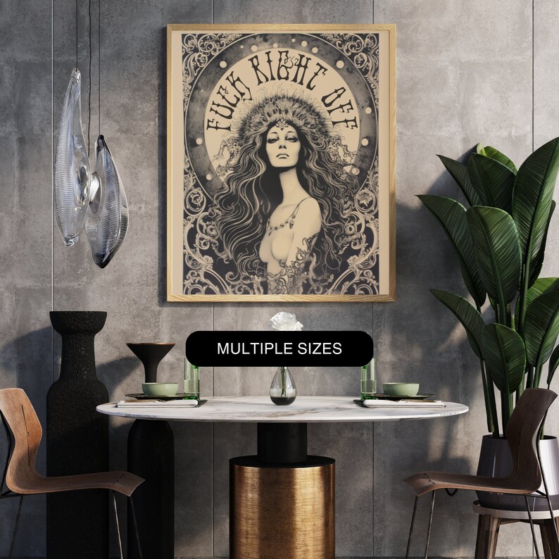 Feminist Line Art Printable Download, 70s Style Poster Digital Wall Art ...