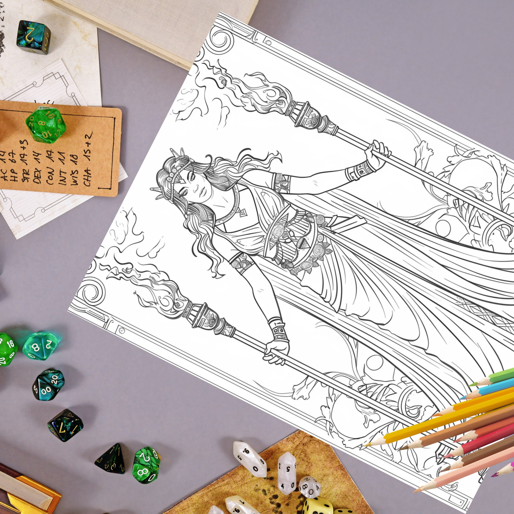 Greek Goddess of Witchcraft Hekate, 8 Coloring Pages Digital Download ...