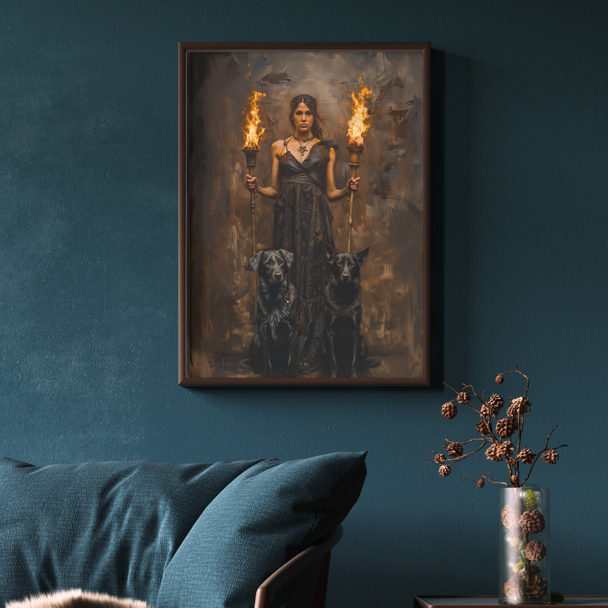 Hekate Goddess of Witchcraft AI Art Printable, Triple Goddess Hecate ...