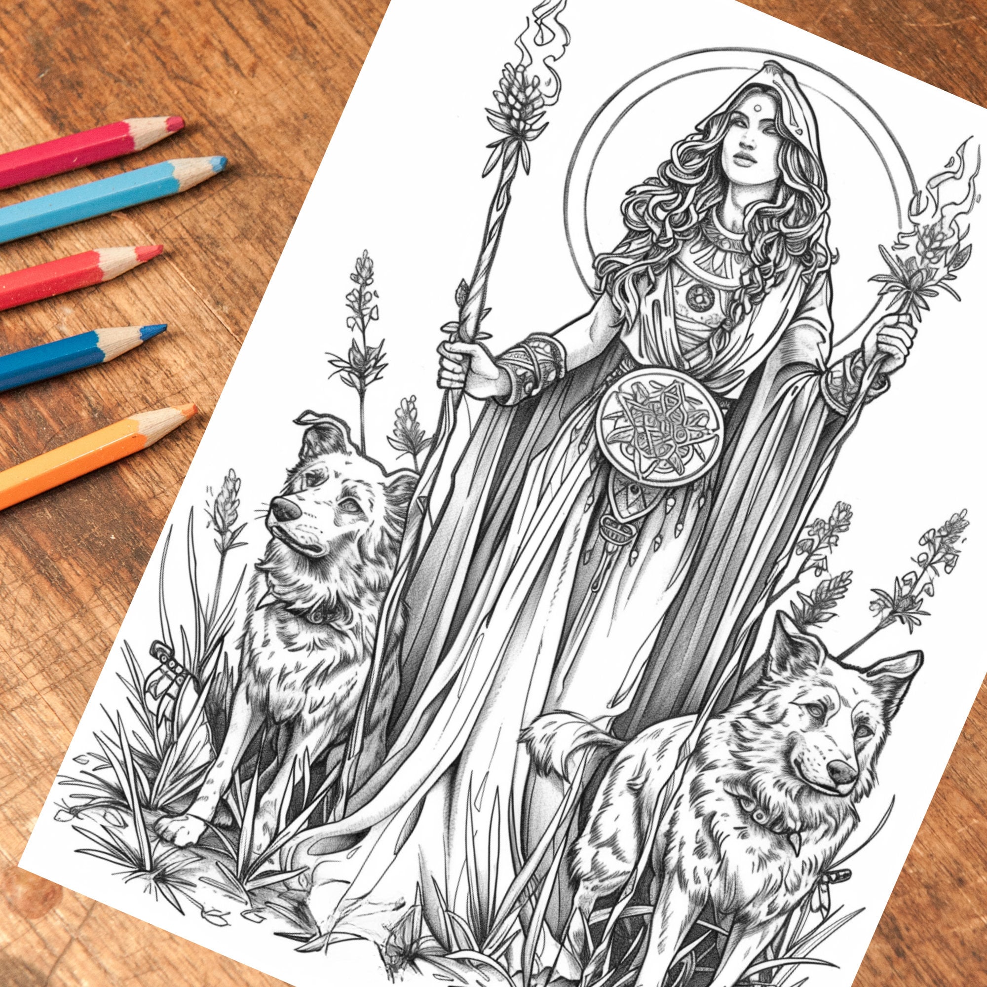 Greek Goddess of Witchcraft Hekate, 8 Coloring Pages Digital Download ...